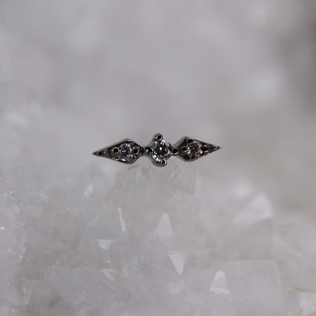 Buddha Worthy - 14k Black Gold Threadless End with CZ - Cardiff ...