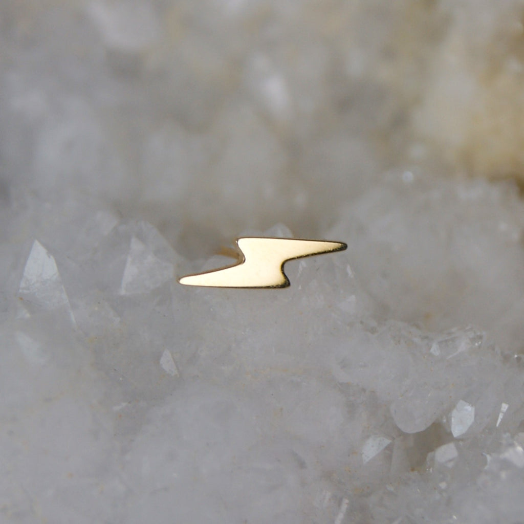 Tish Lyon - 14k Gold Lightning Bolt Threadless End - Cardiff Piercing ...