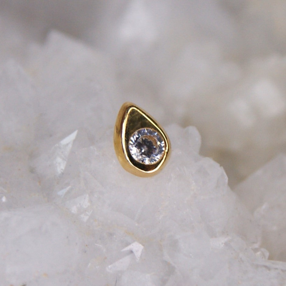 Tish Lyon - TL - 14CT THREADLESS GOLD GEM TEARDROP ATTACHMENT - Cardiff ...