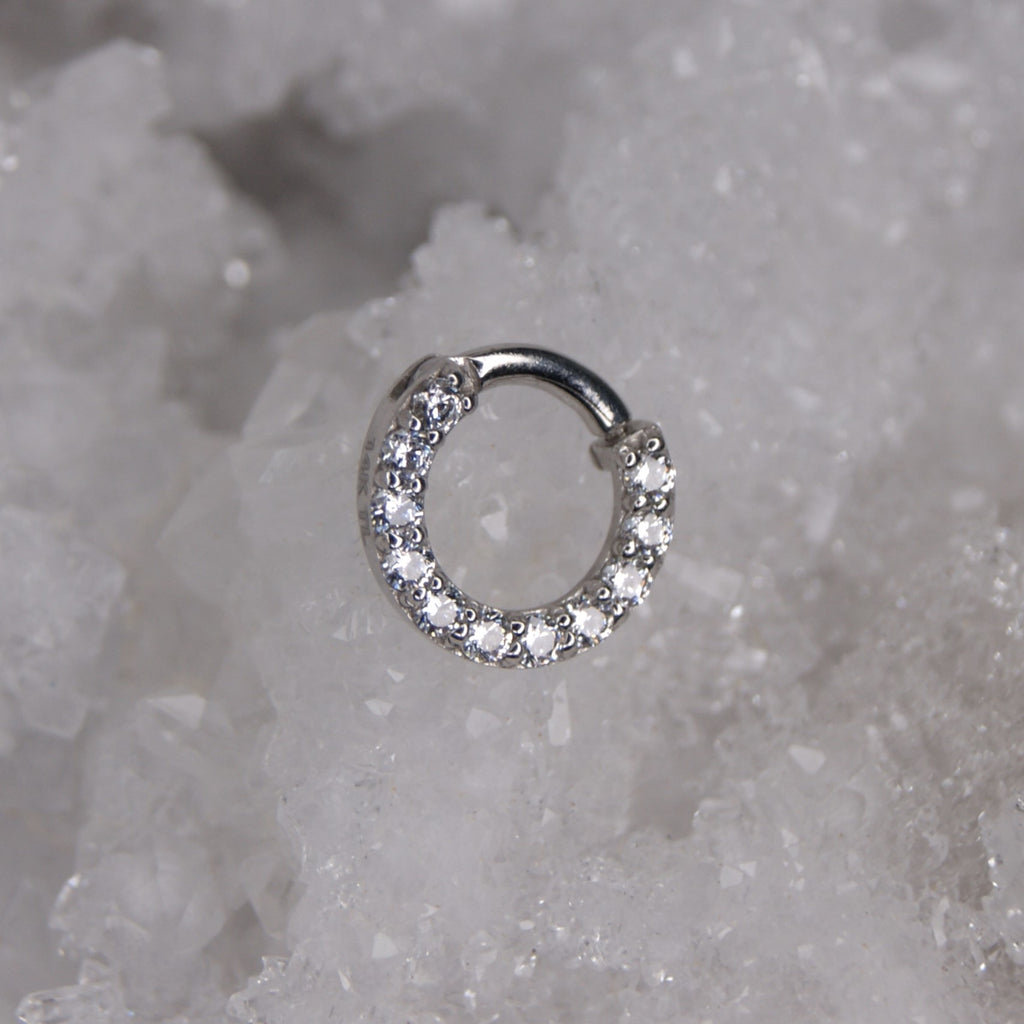 Tish Lyon - 14k Solid Gold Front Facing Gem Hinged Ring - Cardiff ...