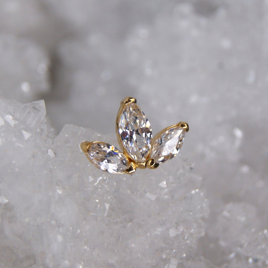 Tish Lyon - 14K THREADLESS GOLD FLEUR-DE-LIS GEM - Cardiff Piercing ...