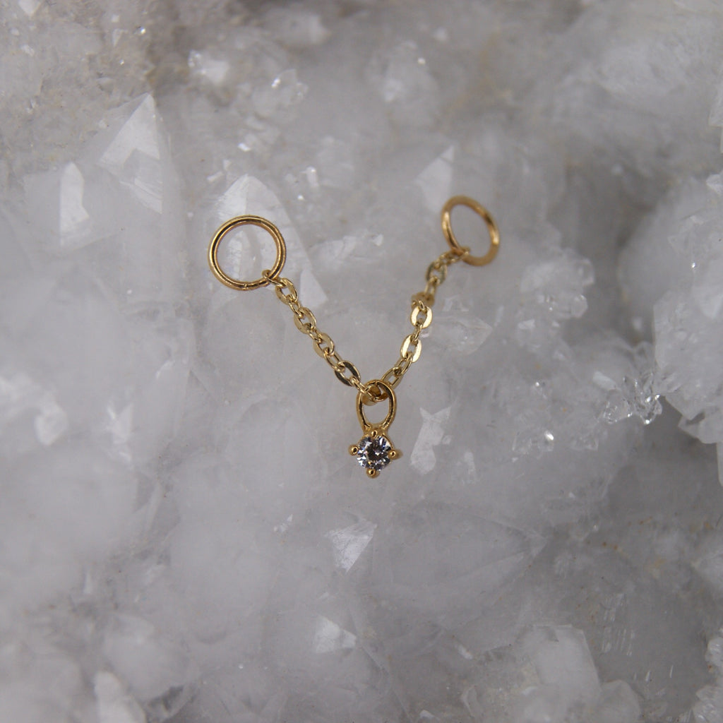 Tish Lyon - TL - 9CT GOLD HANGING GEM CHAIN CHARM FOR BARS - Cardiff ...