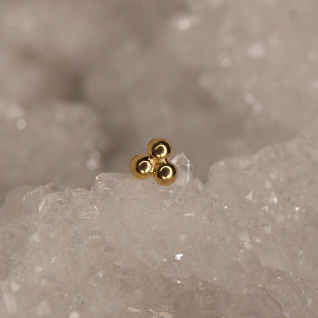 Tish Lyon - 14k Gold Tri Bead Triple Ball Threaded End - Cardiff ...