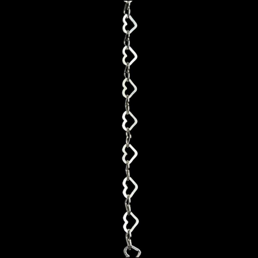 Sterling Silver Heart Link Chain | permanent jewellery Cardiff ...