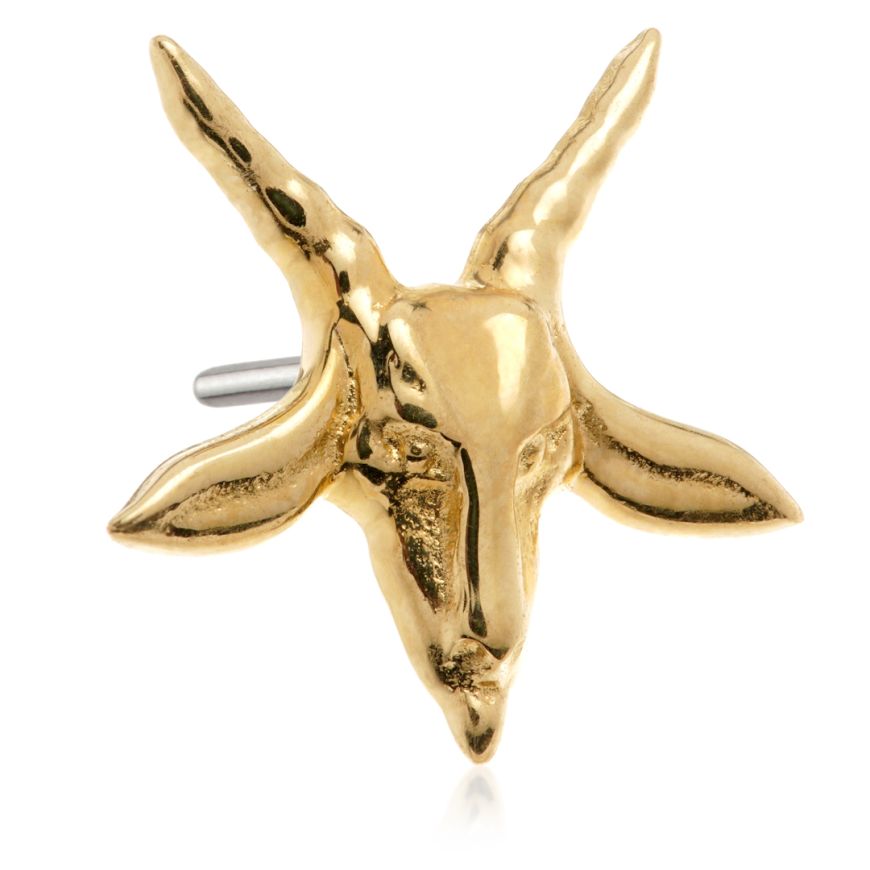 Tish Lyon - 14k Gold Baphomet Threadless End - Cardiff Piercing Premium ...