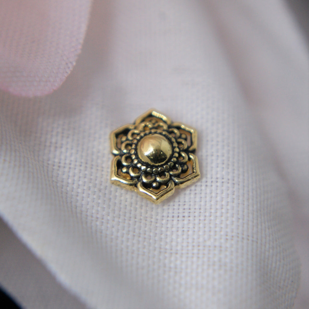 18K Gold Mandala - Threadless Attachment - Cardiff Piercing Premium ...