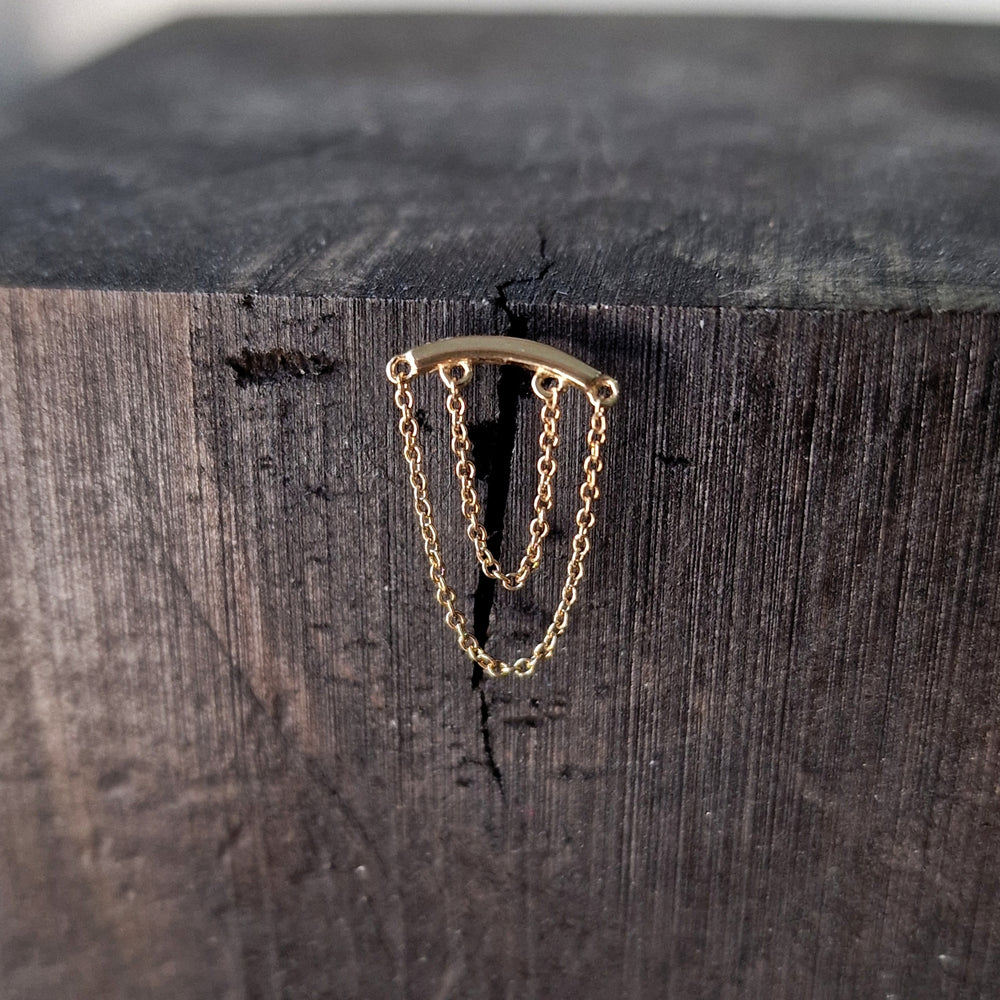 Tish Lyon - 14K Gold Internal Hanging Double Chain - Threadless End ...