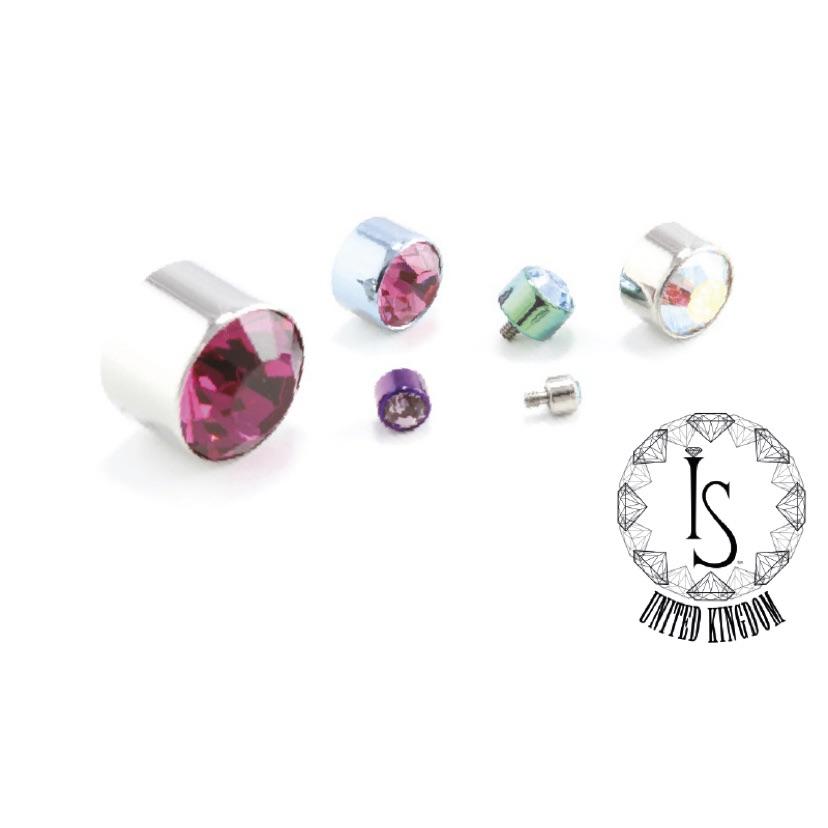 Industrial Strength Titanium Bezel Set Faceted Gem Threaded Ends ...