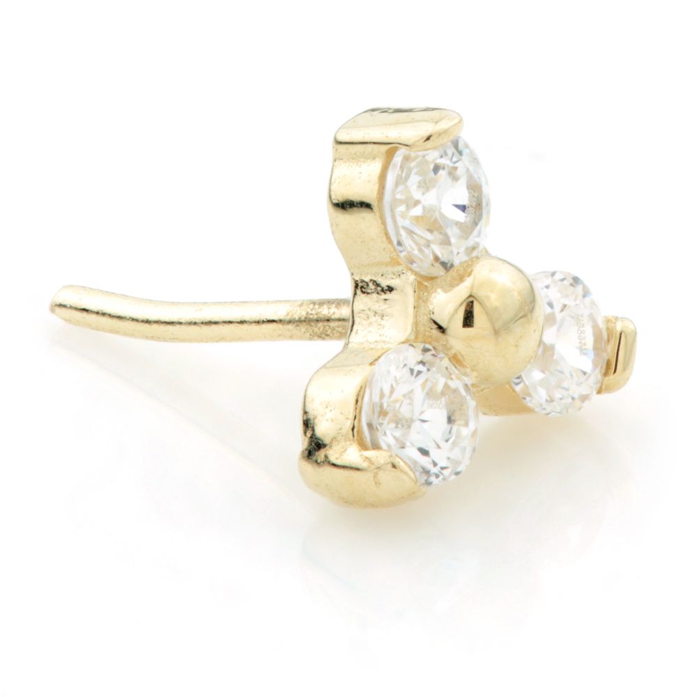 Tish Lyon - 14K Gold Trinity Gem Threadless End - Cardiff Piercing ...