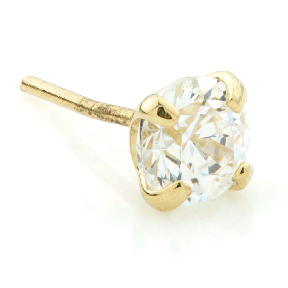 Tish Lyon - 14k Gold Threadless Claw Set with CZ - Cardiff Piercing ...