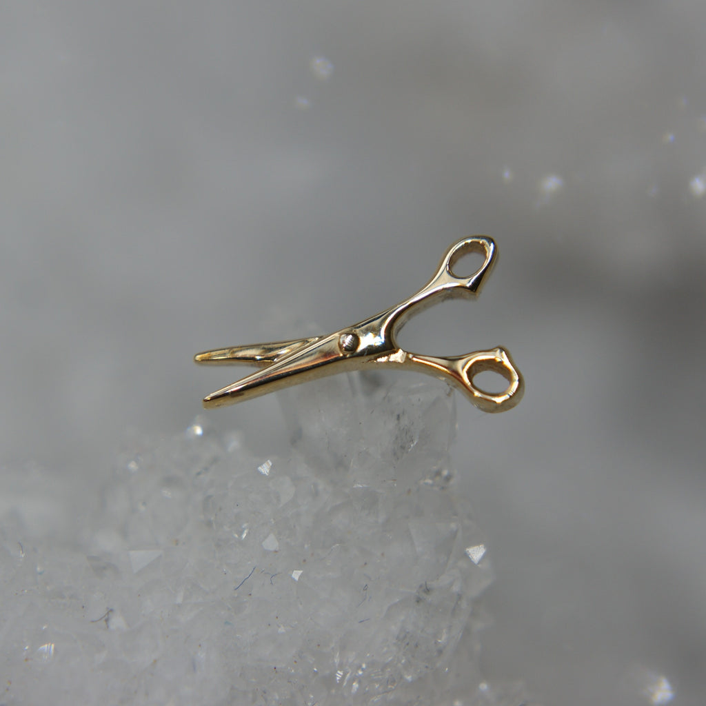 BVLA Scissors - 14k Gold Threadless End - Piercing Jewellery UK ...